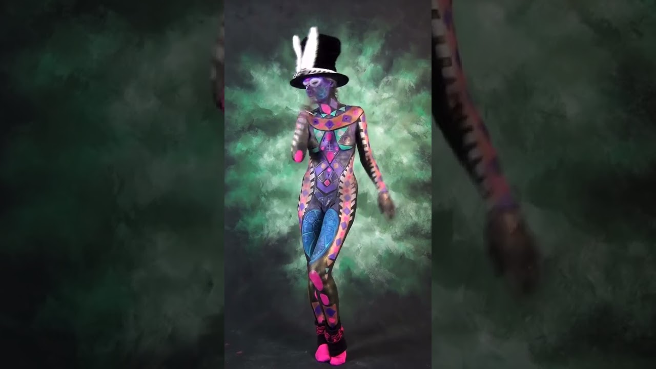 Happy Easter! Bodypainted Bunny Dancing Exercise