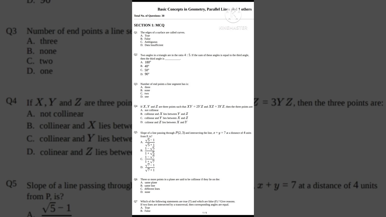 #maths #worksheets #class9 #geometry #basicconcepts #parallellines #triangles