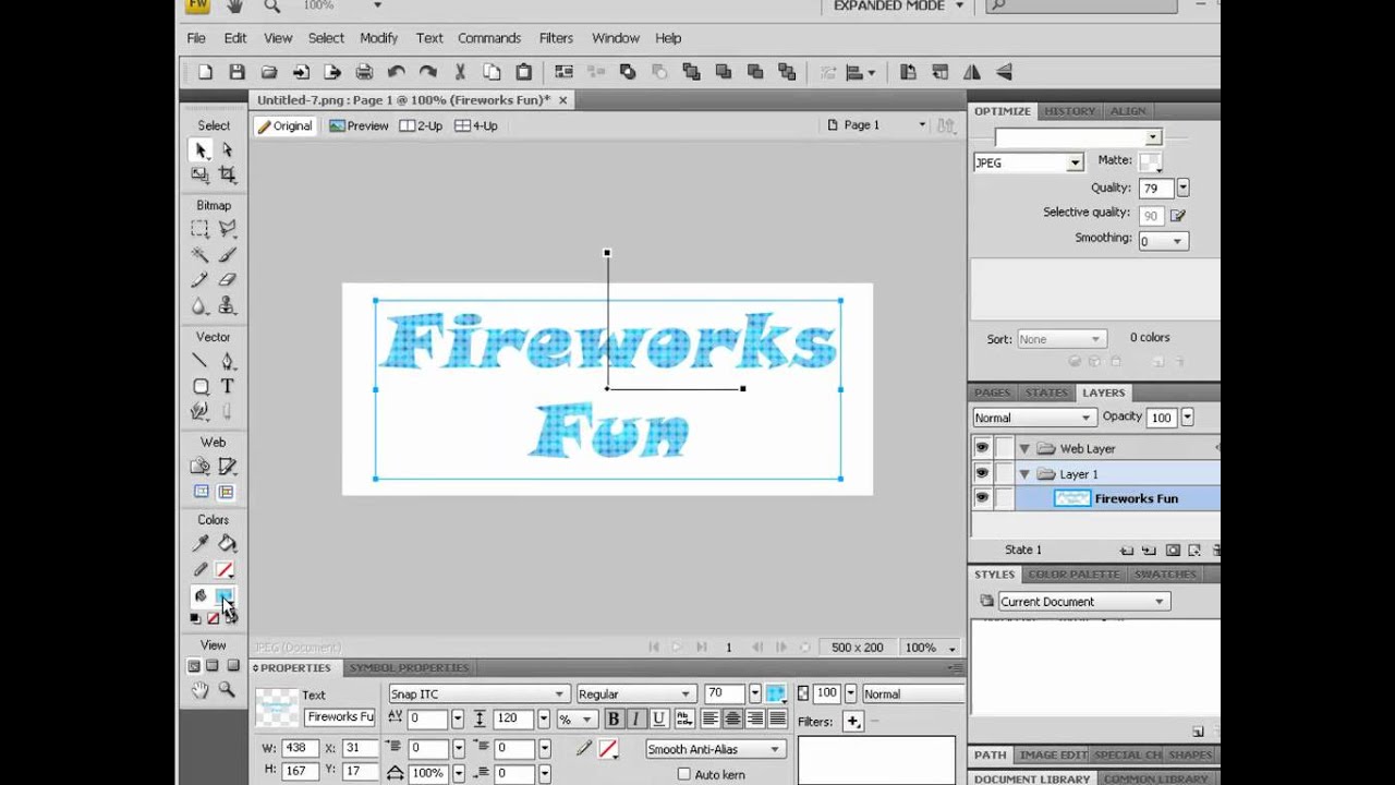 Creating Pattern-filled Text Using Adobe Fireworks