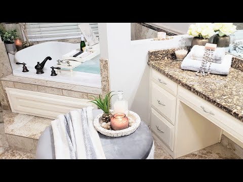 Master Bathroom Spa Retreat | Simple Natural Diy Arrangement + Diy Tub Tray | Cleaning Hack