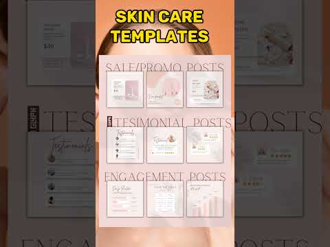 Skincare Instagram Post Templates | Skincare Social Media Posts| Beauty Templates | Canva Templates