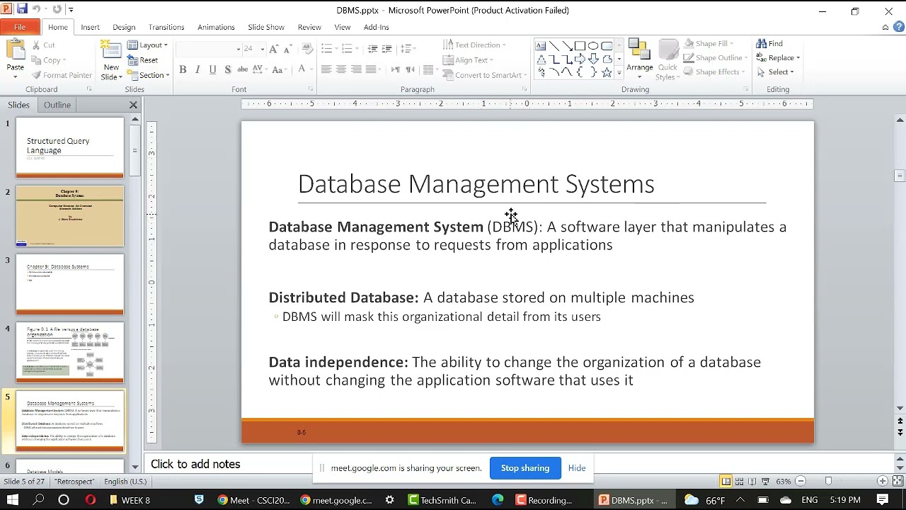 CSCI205 WEEK 8 LIVE SESSION: DATABASE