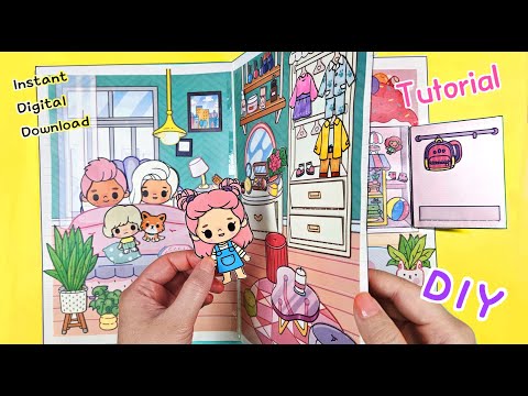 DIY Paper Doll House All Tutorial | Bedroom | Kidsroom | Kitchen | Bathroom #pintables #paperdiy