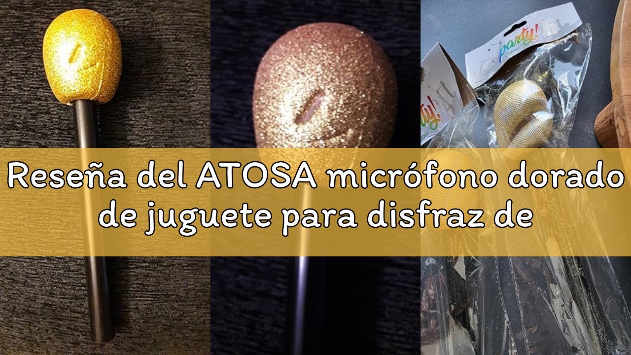 Reseña del ATOSA micrófono dorado de juguete para disfraz de cantante o pop star