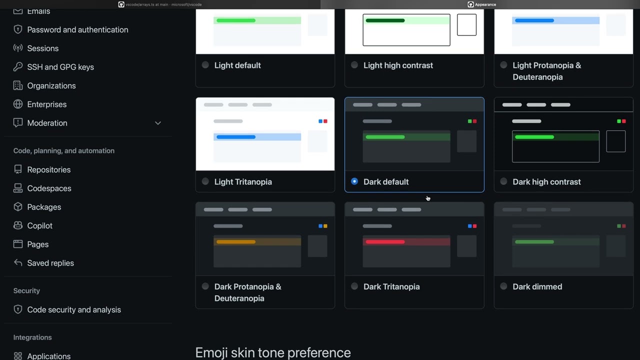 GitHub Tips — Color blind accessible color themes