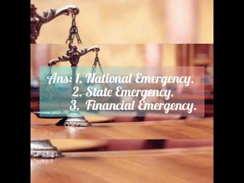 #Emergency laid down in the Indian constitution#short National/State/Financial Emergency..