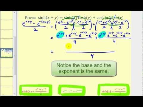 Prove a Property of Hyperbolic Functions: sinh(x+y)=sinh(x)cosh(y)+cosh ...