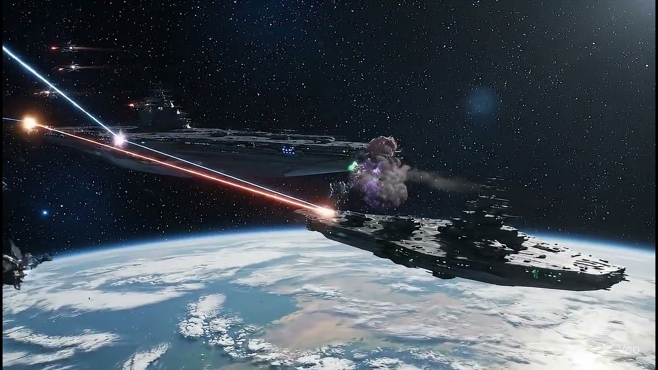 AI-generated space battle with music