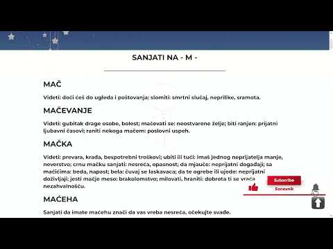 Sanovnik - Sanjati na M