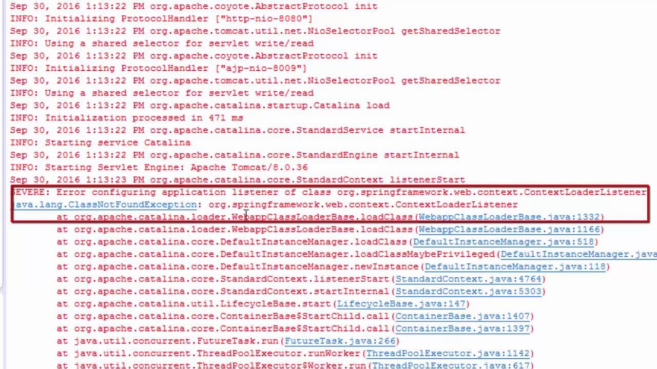 java.lang.ClassNotFoundException: org.springframework