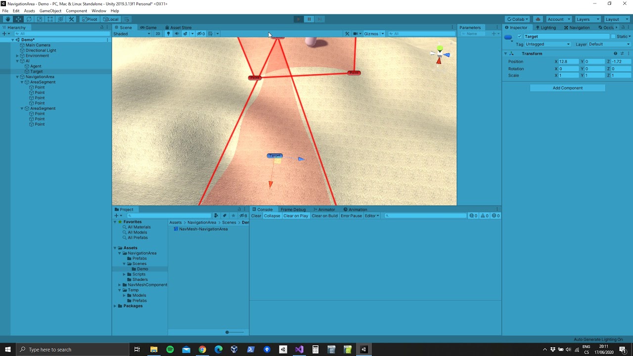 Navigation Area Demonstration - Extension for Unity NavMesh system