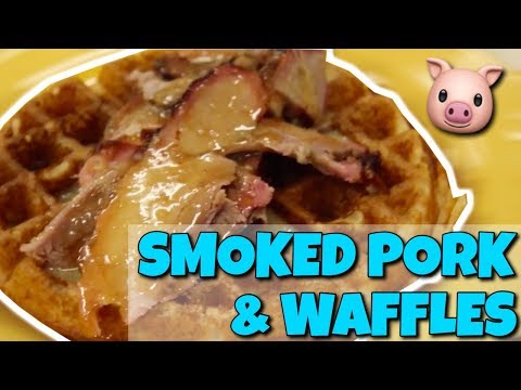THE BEST SMOKED PORK WAFFLES with Buttermilk Syrup