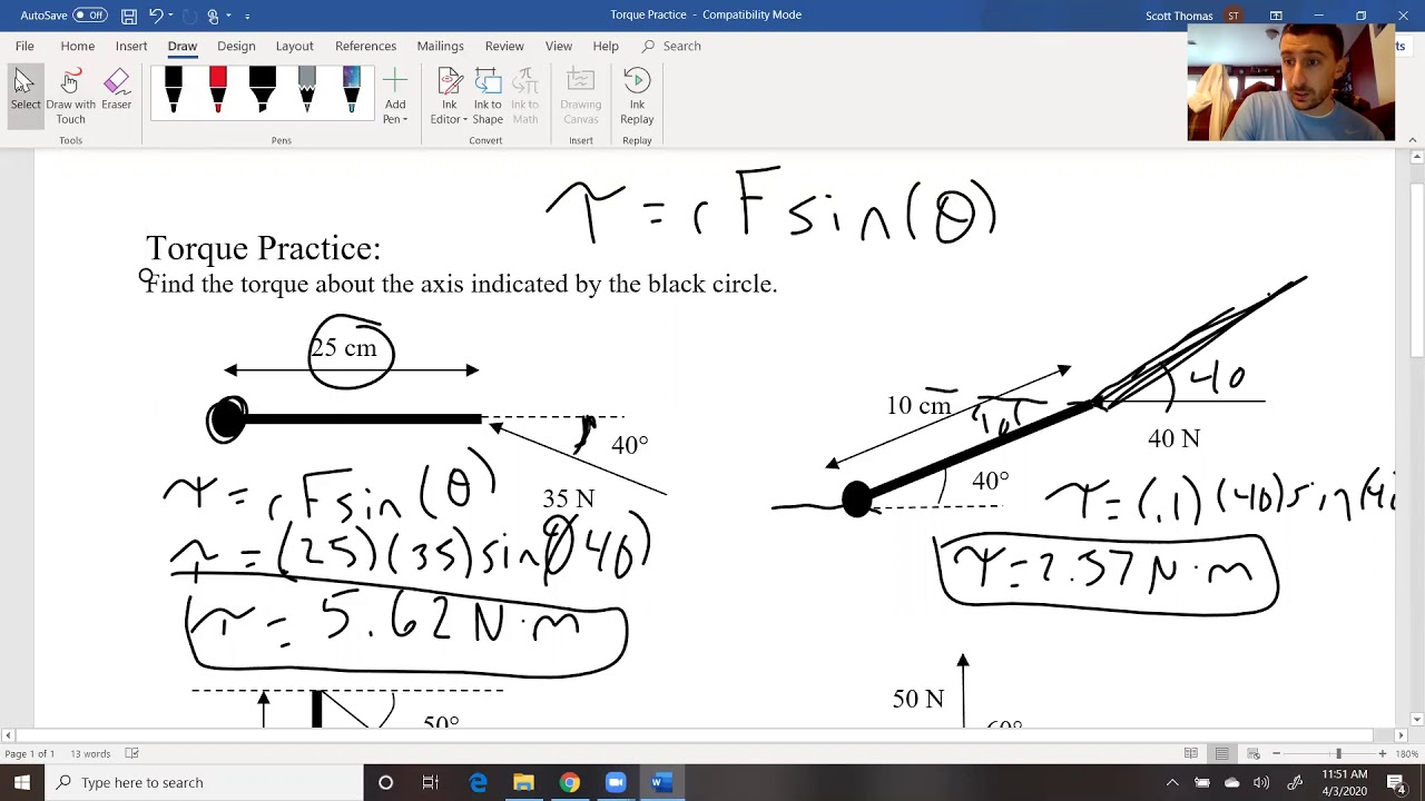 Torque Practice Problems Worksheet Answers
