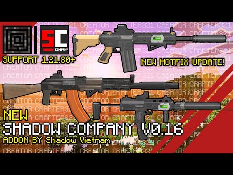 Shadow Company Addon V0.16 3D Guns Hotfix Update in Minecraft PE 1.21.80+ | Creator Crafter321