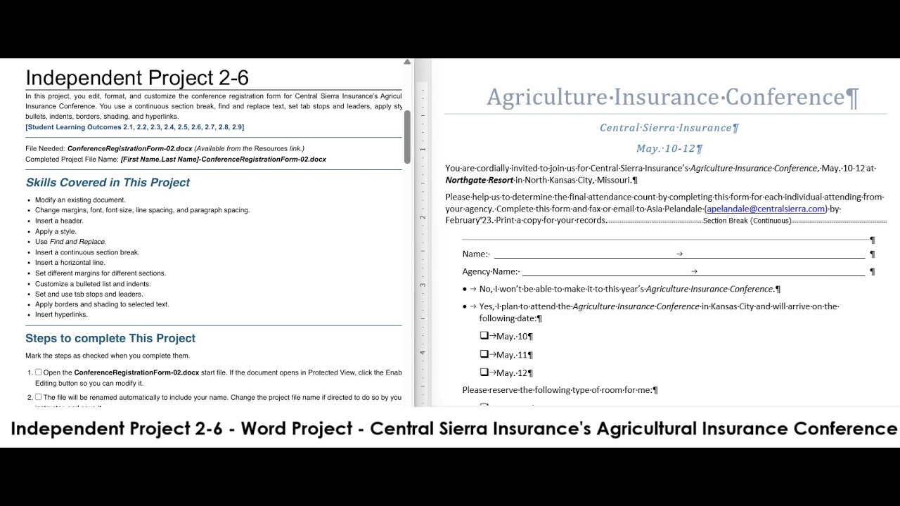 Project - Word - Chapter 2 - Independent Project 2-6 - Central Sierra Insurance’s Agriculture 2025