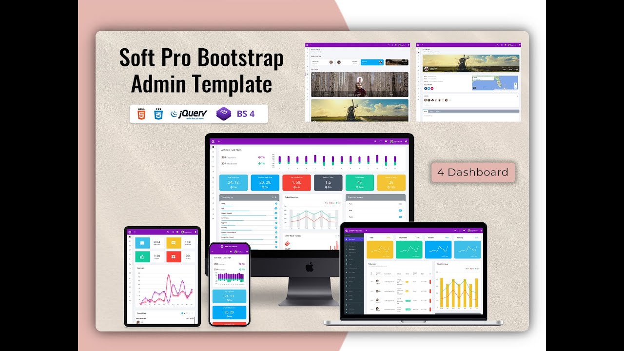 Responsive Admin Dashboard With Admin Theme – Soft Pro