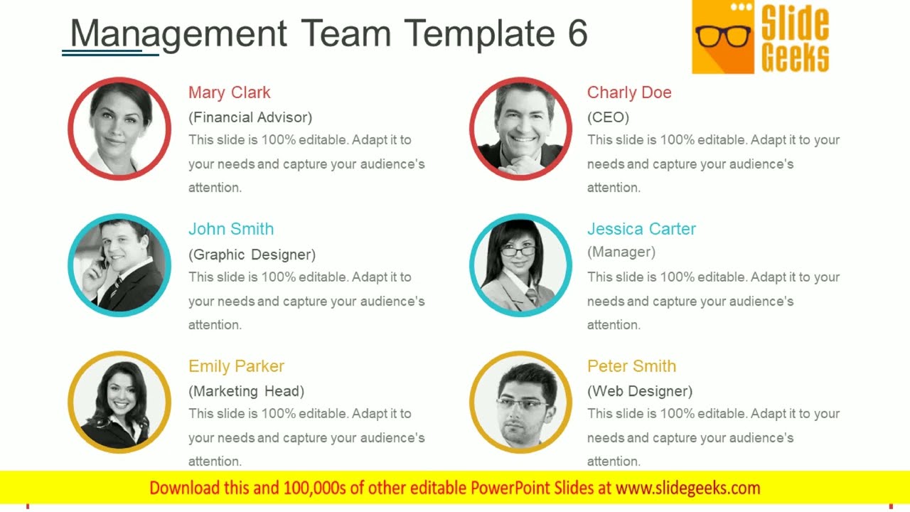 Management Team Template 6 Ppt Powerpoint Presentation Show Aids