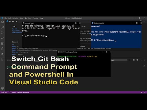 How to Switch Git Bash Command Prompt and Powershell in Visual Studio Code