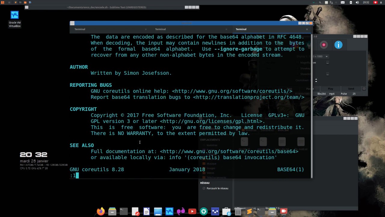 Watching Hack - base64 encode & decode (+bash)