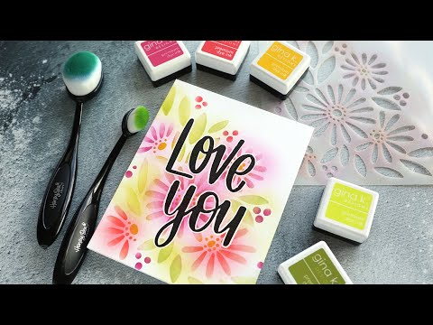 Colorful Blending over Lettered Card
