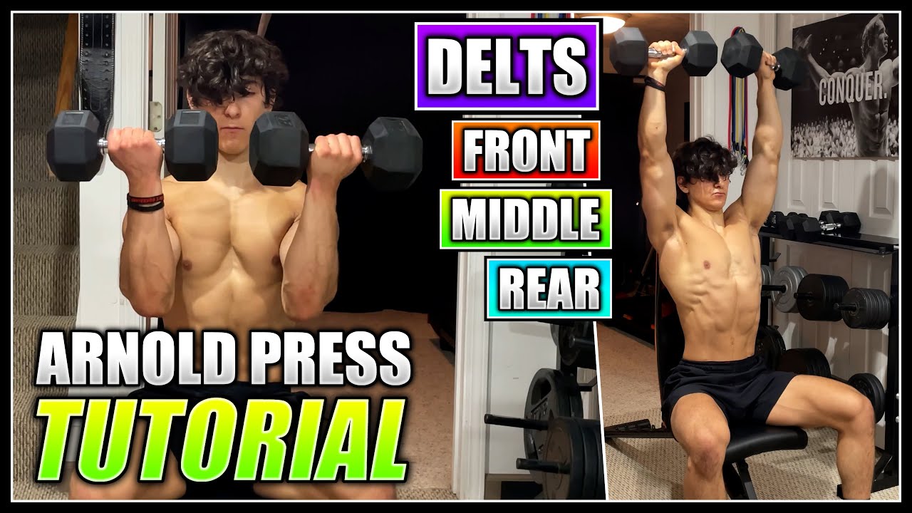 How to do the SEATED DUMBBELL ARNOLD PRESS! | 2 Minute Tutorial