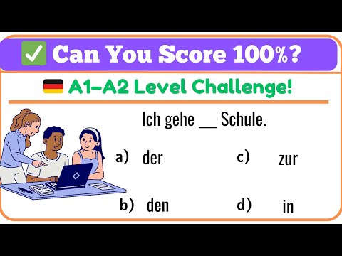 🇩🇪 Teste dein Deutsch: A1–A2 Quiz für Anfänger | Grammatik, Artikel, Pronomen & mehr!📌