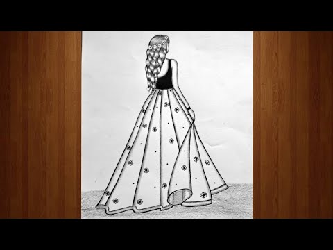 How To Draw a girl With Beautiful Dress | easy Drawing | Pencil Drawing