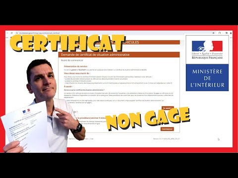 "TUTO" Certificat Non Gage / Certificat Situation Administrative (CSA) en 2 minâ