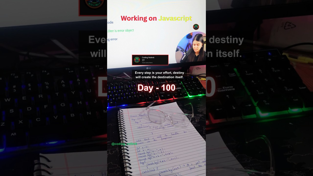 Day-100 Challenge 🎯 Javascript 👨‍💻. coding_nolimit #shorts #youtubeshorts #coding #html #javascript