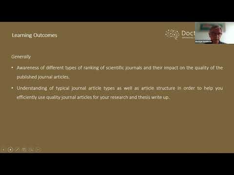 Webinar Series: Why are journal articles preferred for the literature review?