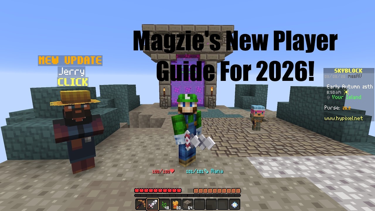 Magzie's New Player Guide For 2026: Hypixel Skyblock!  EP:1 Starting A New Profile & Hub Guide