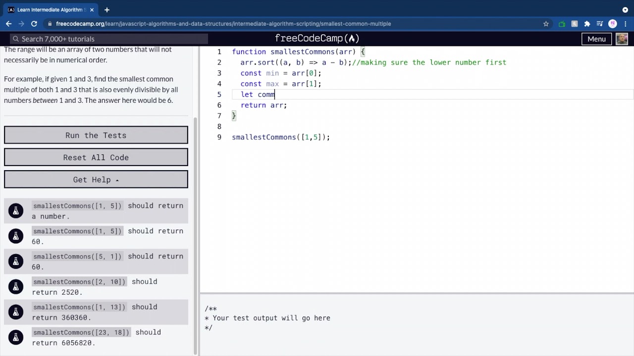 Smallest Common Multiple  - FreeCodeCamp challenge