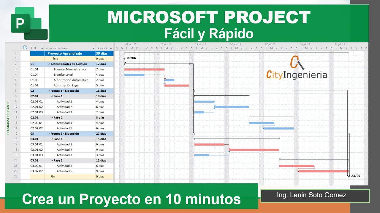MS Project: Create a Quick and Easy Project in 10 Minutes - Complete Tutorial in Spanish