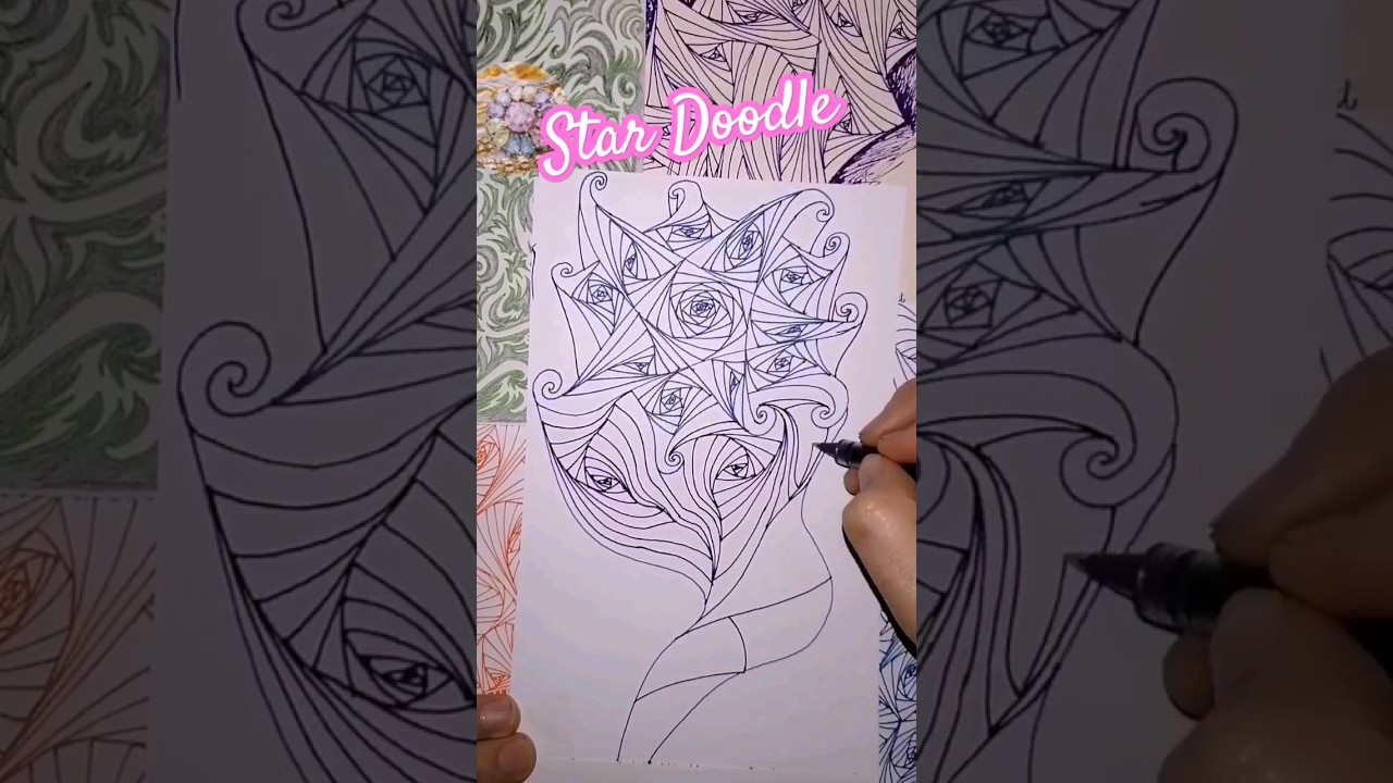 Star Doodle #music #relaxingvideo #stressfree #patternart #doodleverse #doodles #doodlevideo