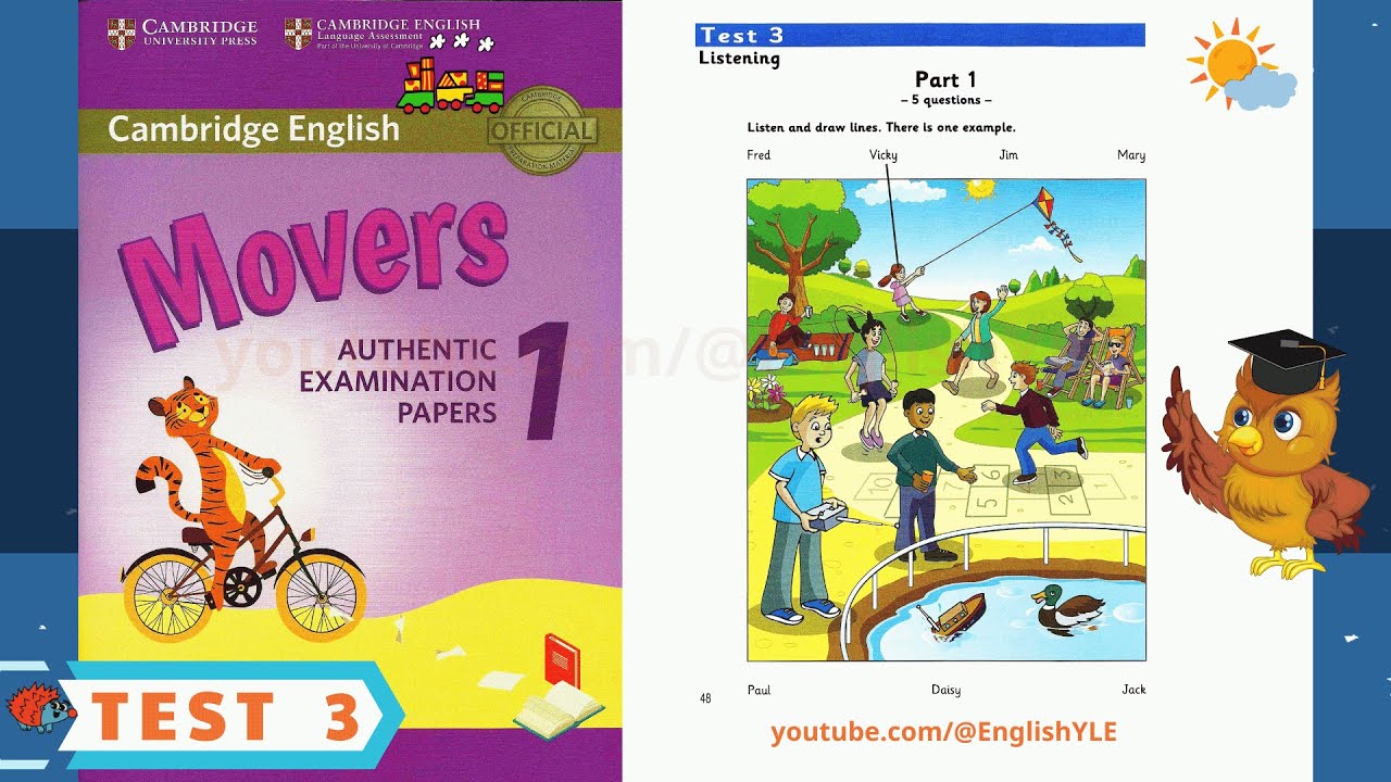 [ Movers 1 - Test 3 - NEW ] Authentic Examination Papers | Listening Test 3 (With Answer Key)