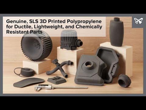 Genuine, SLS 3D Printed Polypropylene for Ductile, Lightweight, and Chemically Resistant Parts