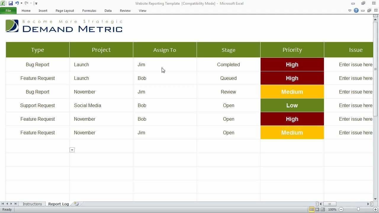 Website Reporting Template