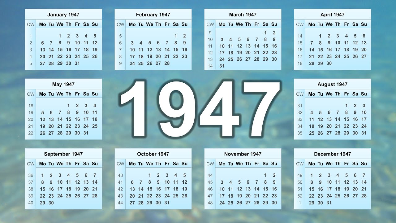 1947 Calendar