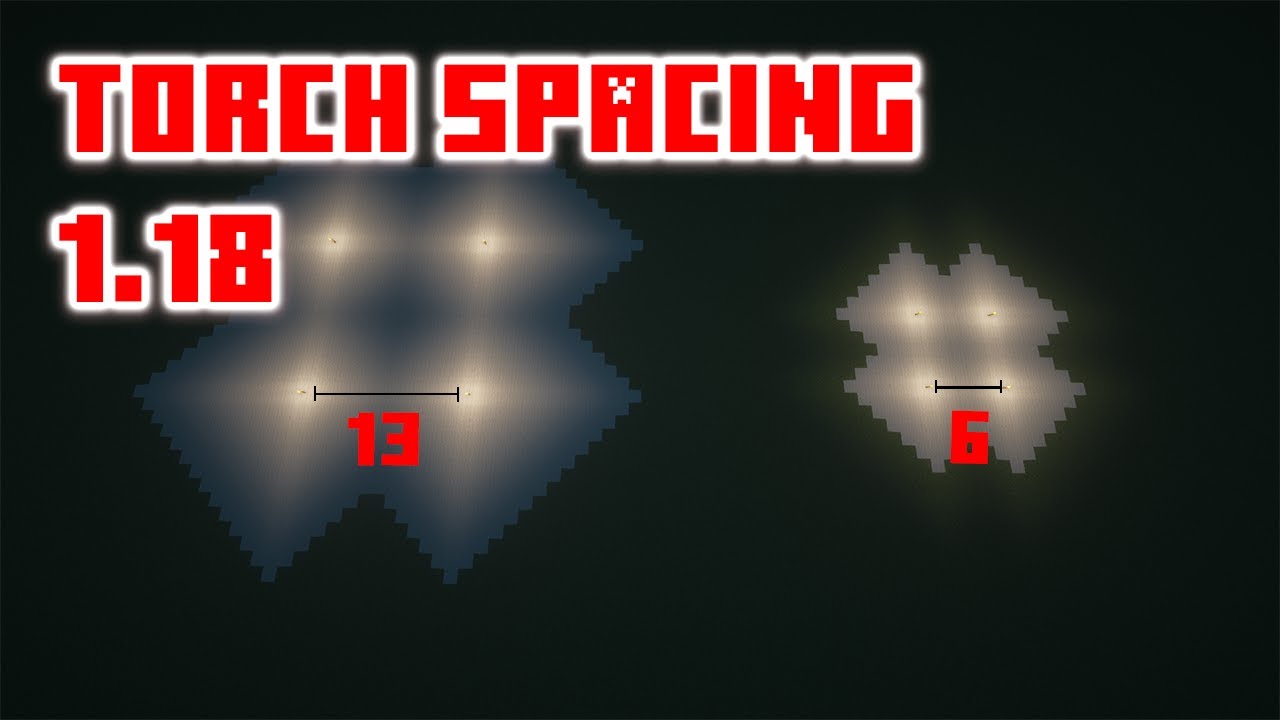 1.18 Torch Placement Spacing | spawn lighting in minecraft tutorial #shorts