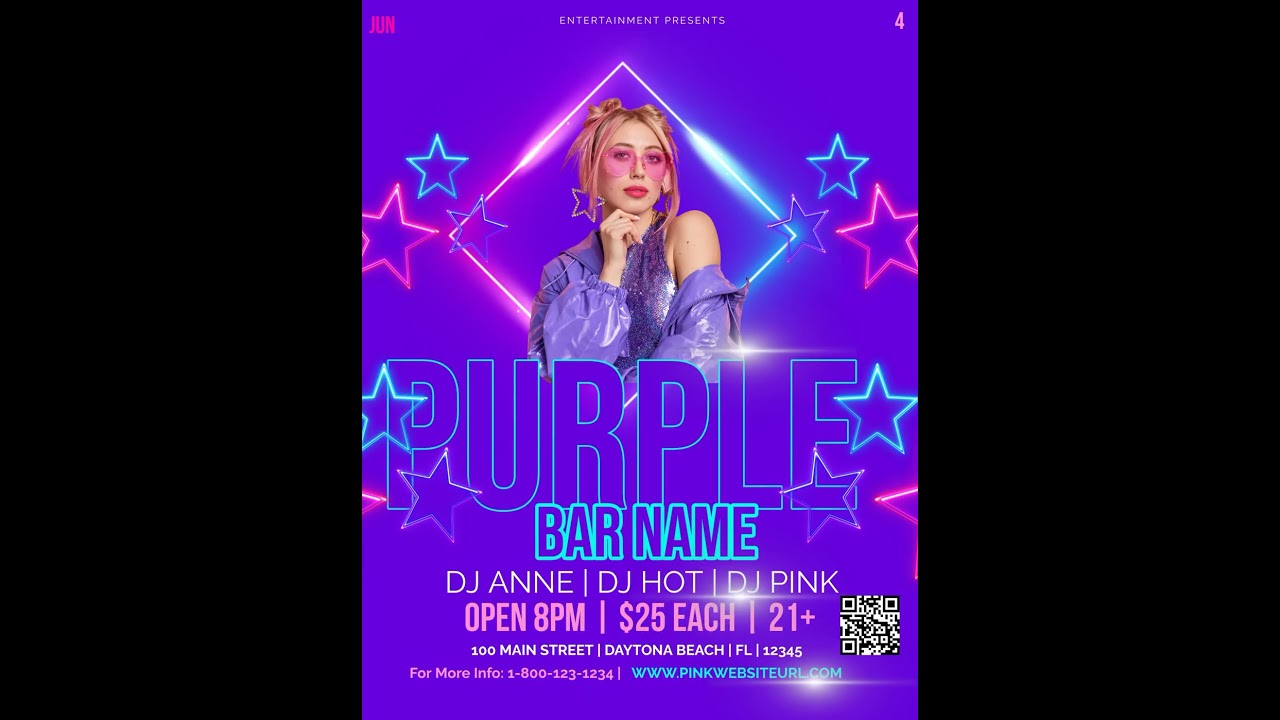 Purple DJ Bar Event Template