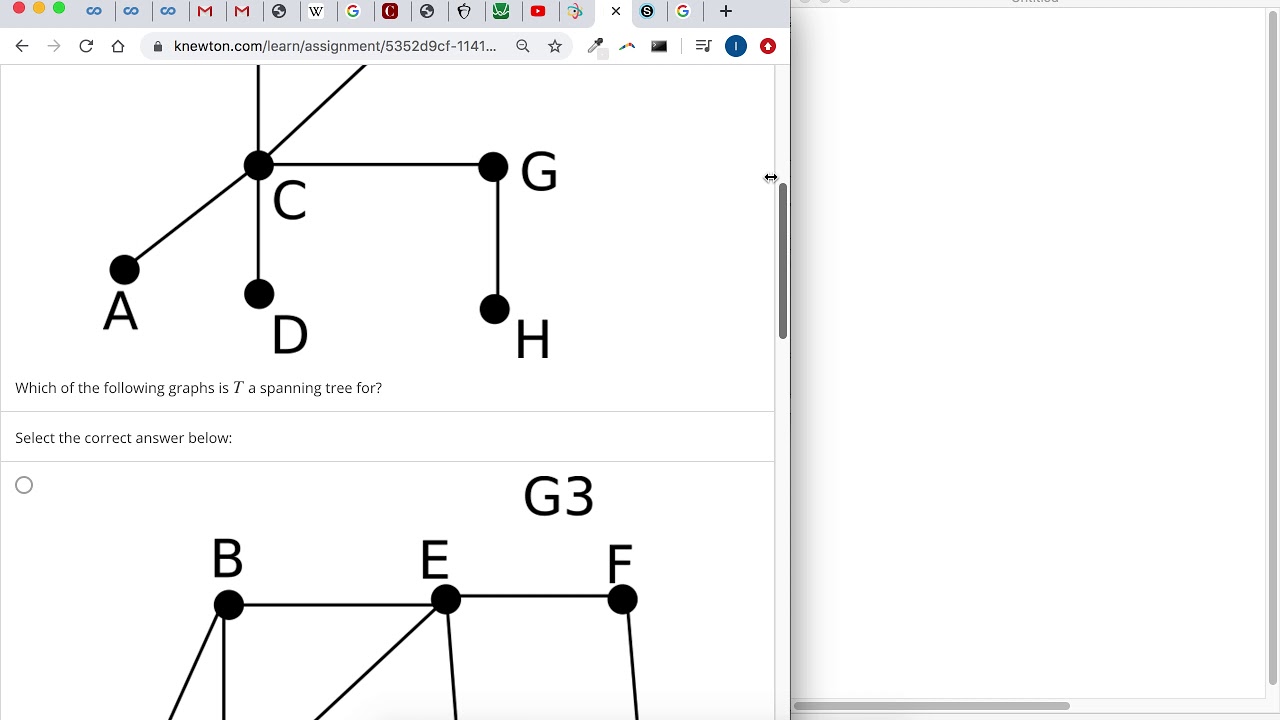 Develop a spanning tree for a given graph