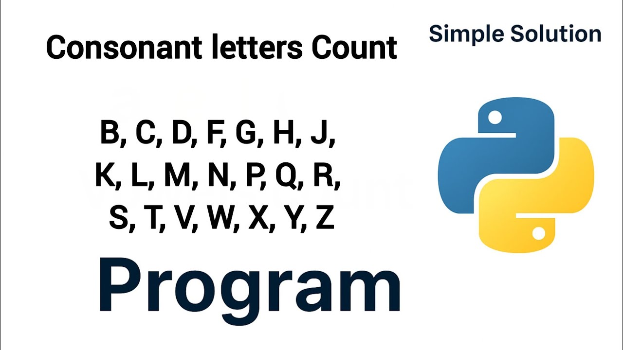 Count Consonants in a String | Python Interview Program