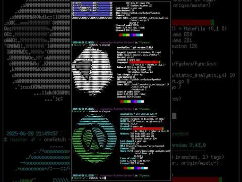 Onefetch: Programming Languages from A to H! #Coding #Onefetch #Linux #Git