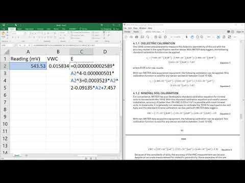 Volumetric water content and dielectric constant from METER group ...