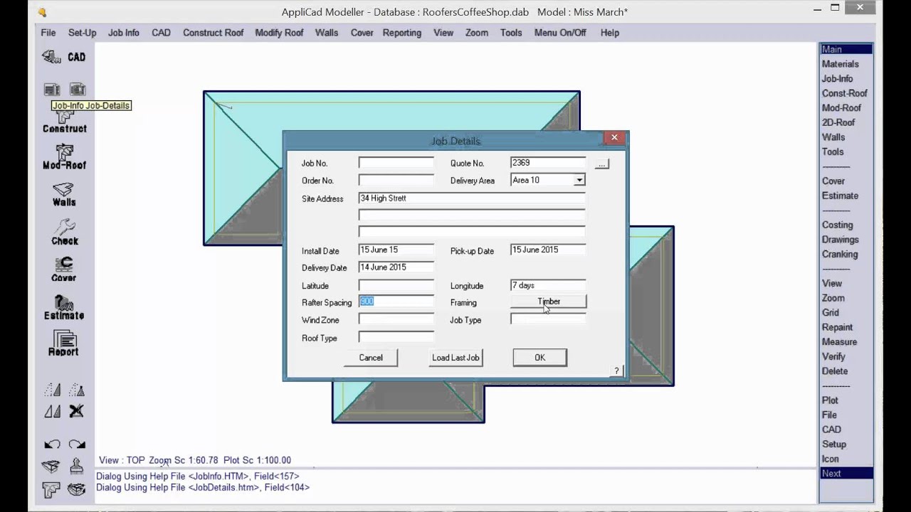 AppliCad Roof Wizard - Job Description - 2