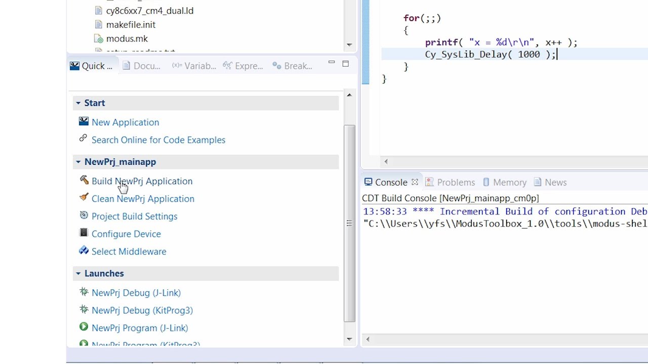 Welcome to Modus Toolbox: #4 Program & Debug