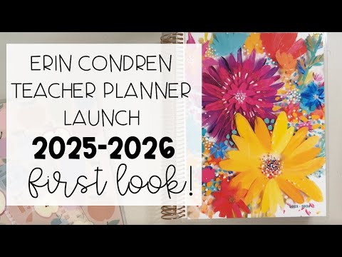 *FIRST LOOK* Erin Condren Teacher Planner 2025-2026 | 8.5x11 Horizontal + Hexagon