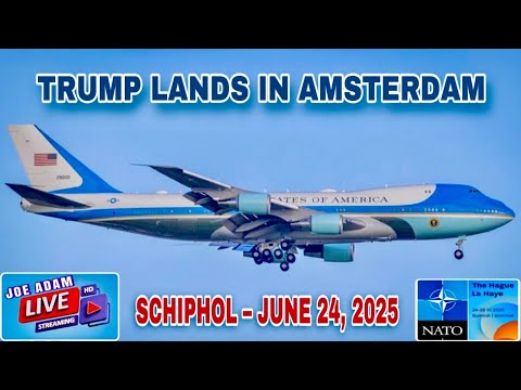 🔴 LIVE: NATO Summit Jet Arrivals at Schiphol Airport + ATC | June 24, 2025