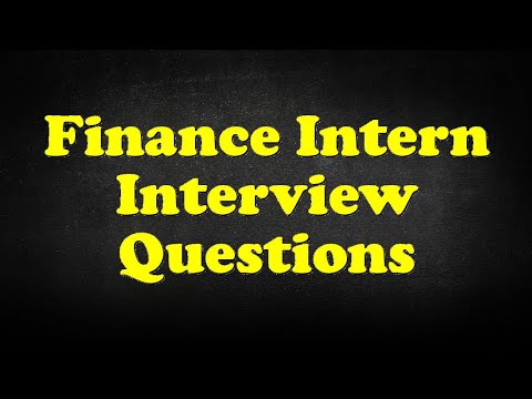 Finance Intern Interview Questions