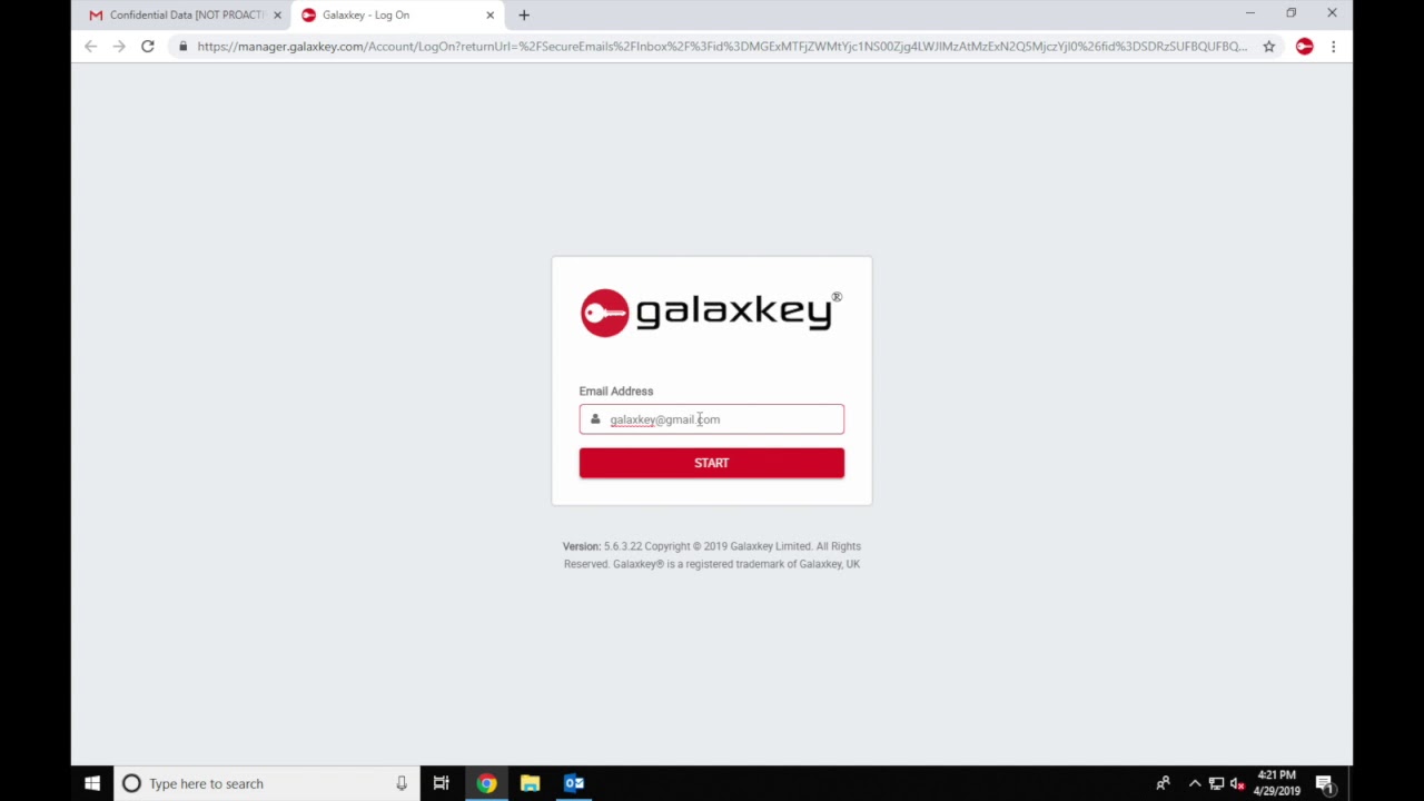 Galaxkey - Send Secure Email To New User
